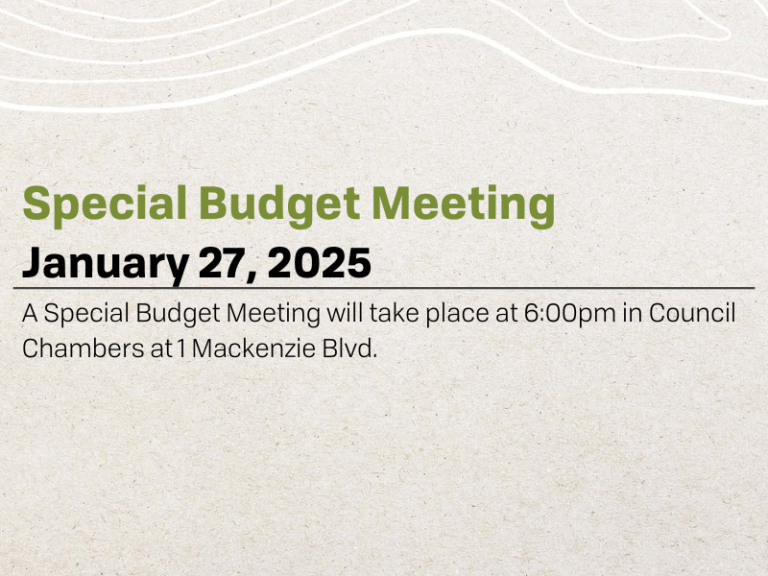 Special Budget Meeting January 27, 2025 - District of Mackenzie